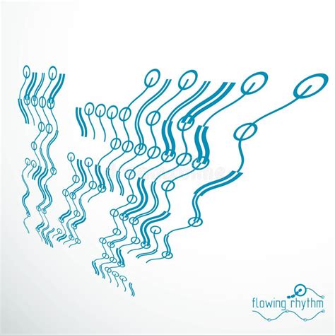 Flowing Rhythm Abstract Wave Lines Vector Background For Use In Stock Vector Illustration Of