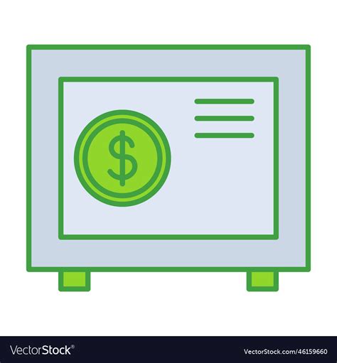 Vault Business Icon Collection With Green Outline Vector Image