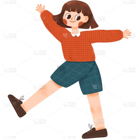 手绘 可爱少女元素人物插画贴纸2