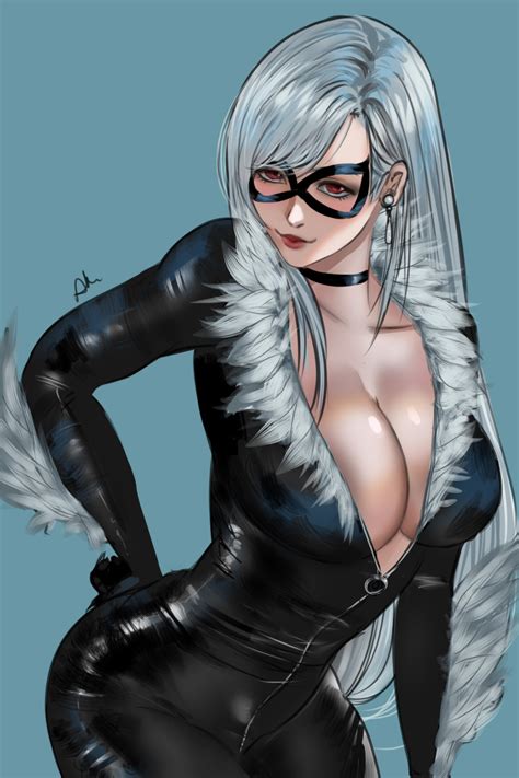 Rule 34 1girls Arialla Draws Big Breasts Black Cat Cosplay Bodysuit Breasts Choker Cleavage