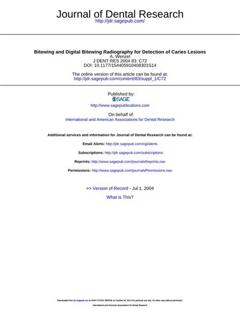 Pdf Bitewing And Digital Bitewing Radiography For Detection Of Caries Lesions Dokumen Tips