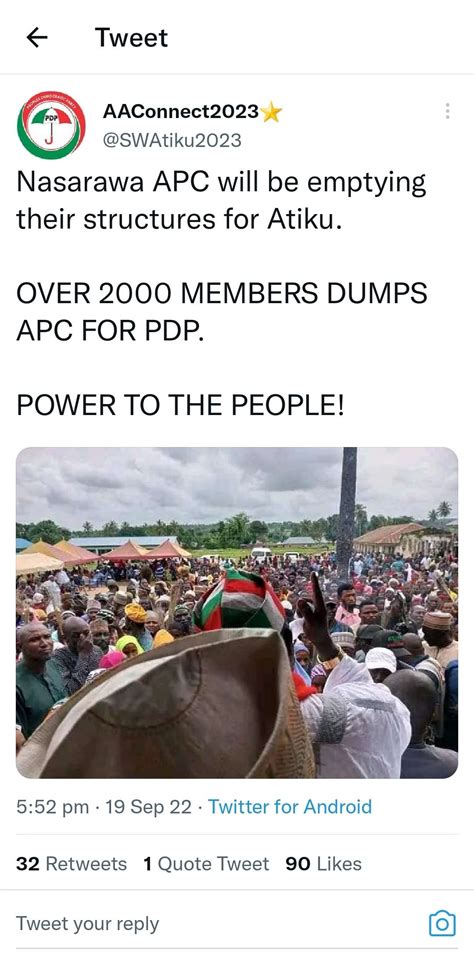 Over APC Members Defect To PDP In Nasarawa Politics Nigeria