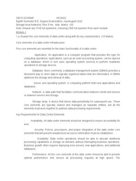 Vtu Exam Question Paper With Solution Of 18cs822 Storage Area Networks