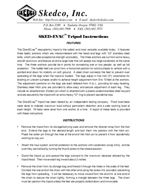 Tripod Instruction Pdf Tripod Photography Screw