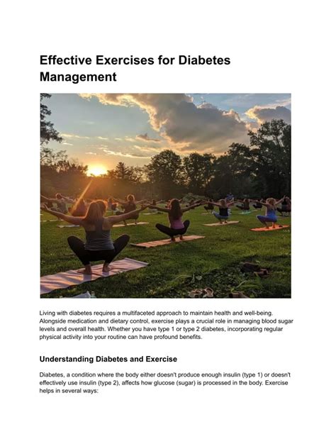 PPT Effective Exercises For Diabetes Management PowerPoint