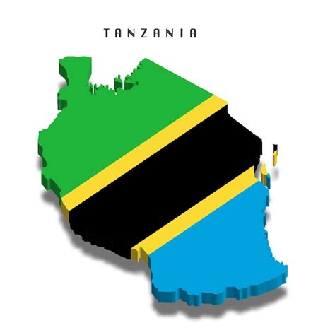Premium Vector Tanzania 3d Flag Map On White Background