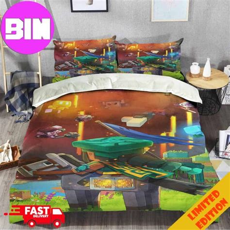Minecraft Bedding Set Red And Black Background Home Decor Bedroom Binteez