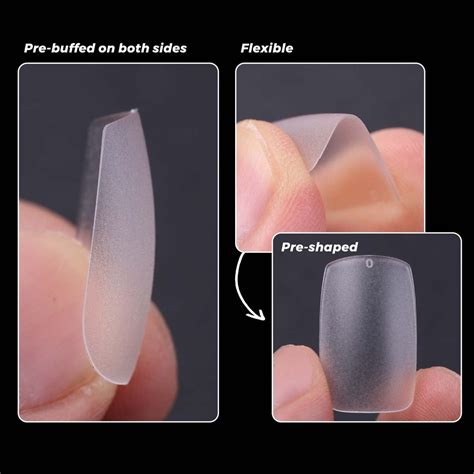 300pcs Full Cover Nail Tips For Extension In 15 Sizes Short Square