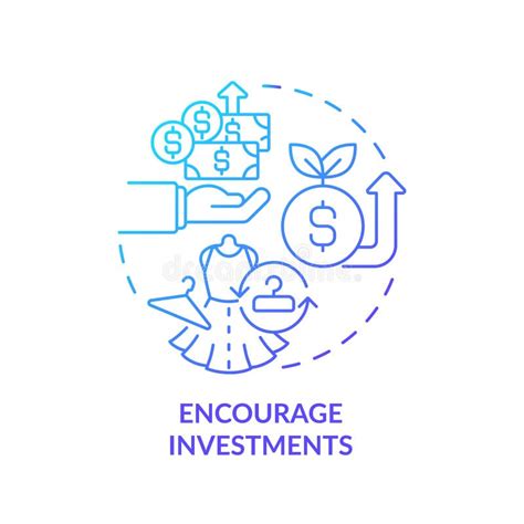2d Thin Line Encourage Investments Icon Concept Stock Vector Illustration Of Fashion Blue