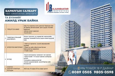 Барилгын салбарт үйл ажиллагаа эрхлэгч та бүхнийг ажилд урьж байна