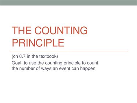 Ppt The Counting Principle Powerpoint Presentation Free Download Id 2596108
