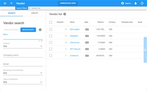 Vendor List Portaone Documentation April Th