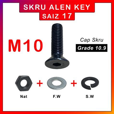 หัวซ็อกเก็ตสกรูหกเหลี่ยม M10 Csk Allen Key Screw Shopee Thailand