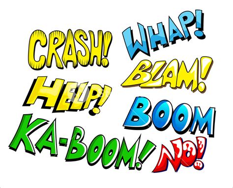 Comic Expression Vector Text Set Royalty Free Stock Image Storyblocks