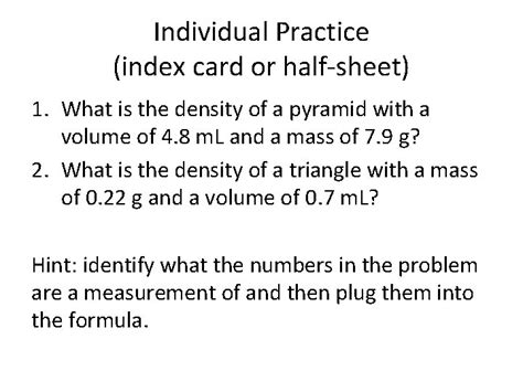 Density Qualitative And Quantitative Density Is A Ratio