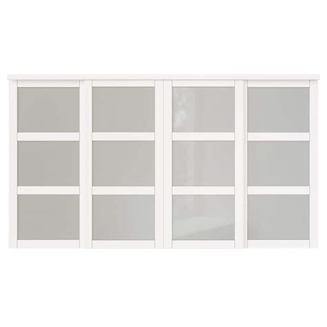 Ark Design 144 In X 96 In 3 Lite White Tempered Frosted Glass Closet