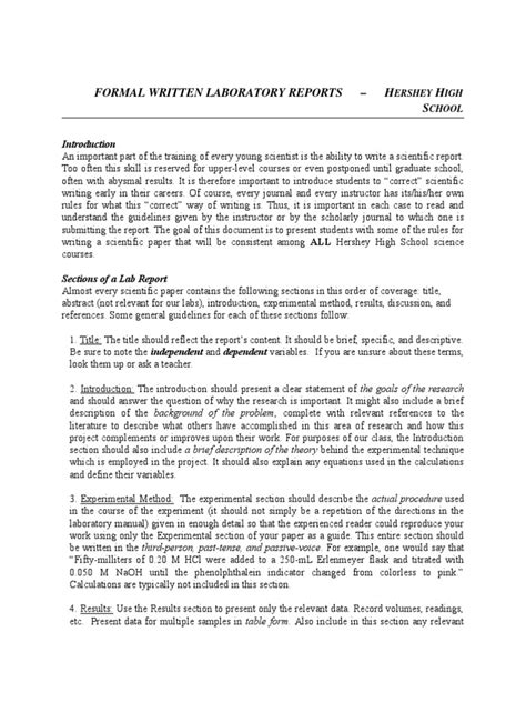 Formal Lab Report 9th Grade Magnesium Oxide