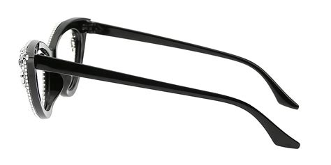 Lyra Black Cat Eye Unique Ornate Plastic Eyeglasses