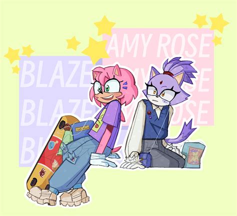 18034 Safe Artistsqueeebss Amy Rose Blaze The Cat Cat Hedgehog