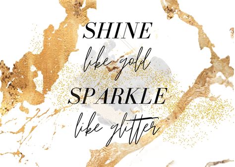 Shine Like Gold Sparkle Like Glitter Digital File Printable Bedroom