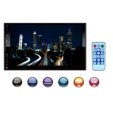 Central Multimídia Mp5 2 Din 7 Usbsdcardauxbtespelhamento Ios E Android Full Touch H Tech