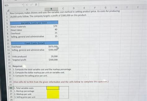 Solved Rios Company Makes Drones And Uses The Variable Cost Chegg