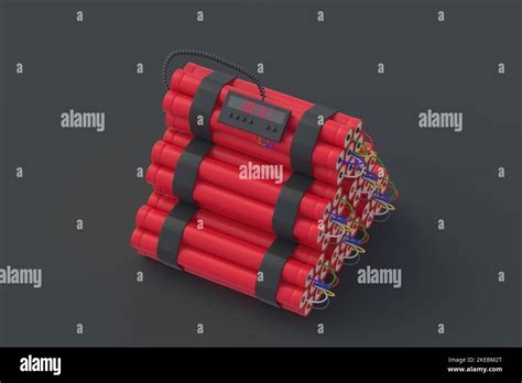 Stack Of Dynamite Bombs With Digital Timer Countdown And Deadline 3d