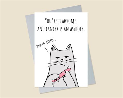 Funny Cancer Card Cat Cancer Card Cattitude Cancer Card Cancer Sucks
