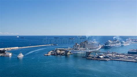 Barcelona Cable Car View Saint Sebastian Beach Editorial Stock Image Image Of Tourism