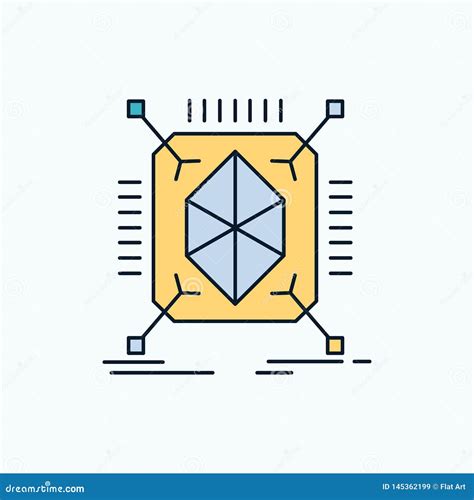 Voorwerp Snel Prototyping Structuur 3d Vlak Pictogram Groene En Gele Teken En Symbolen Voor