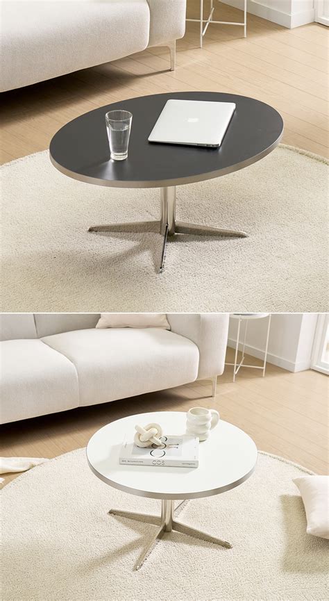 거실·소파테이블 프롬 원형 거실 소파테이블 600 미드센츄리 크롬 실버 소파 오늘의집 쇼핑