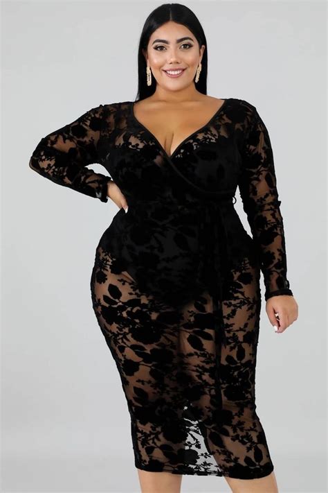 Save It If You Like This One Plus Size Lace Dress Sheer Lace