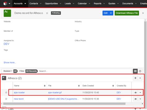 Sugaralfresco Sugarcrm Module