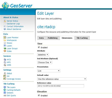 Vector Data Dimensions Geoserver Training