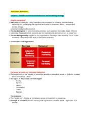 Consumer Behaviour Chapter 1 Docx Consumer Behaviour Chapter 1 Introduction Consumer