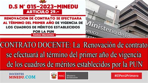 Contrato Docente La Renovación De Contrato Se Efectuará Al Término Del