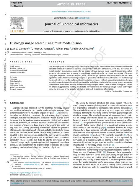 Pdf Histology Image Search Using Multimodal Fusion Dokumentips
