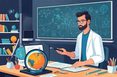 Create An Illustration Of A Teacher Using Ai Algorithms For Predictive Modeling In Science