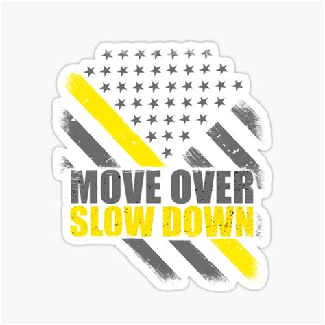 Tow Truck Driver Move Over Slow Down Thin Yellow Line Flag Sticker
