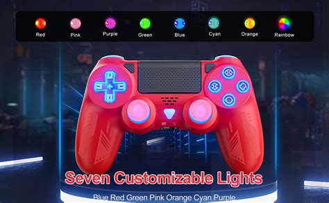 Dinosoo 2 Pack Rgb Wireless Controller For Ps4 Slim Pro Pc