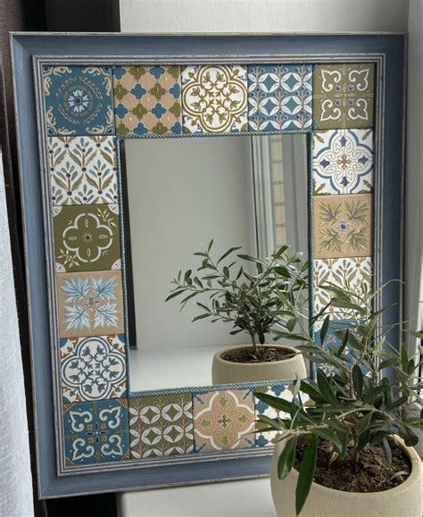 Зеркало с плитками Diy Mirror Home Decor Hooks Furniture Design Modern
