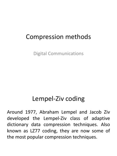 Compression Methods Pdf Data Compression Computing