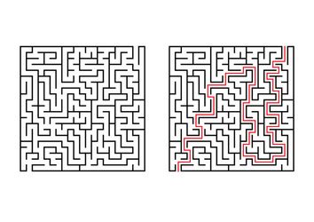 Maze Game Path Square A Simple Logic Royalty Free Vector