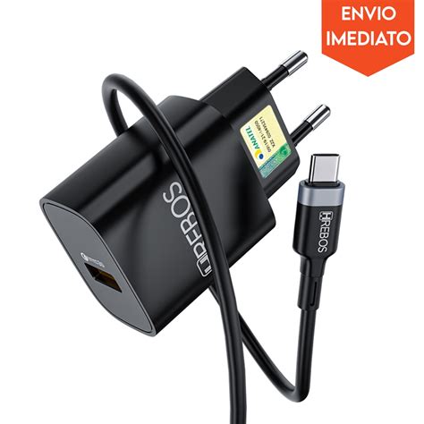 Carregador Turbo Para Celular Tipo C HREBOS HS 183 C 18W Homologado