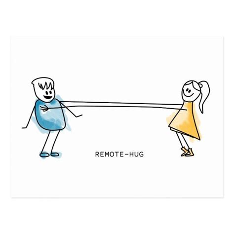 Remote Hug Postcard Zazzle In 2023 Hug Birthday Hug Virtual Hug