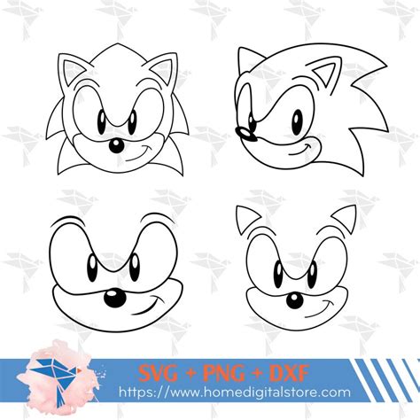 Sonic Face Svg Png Dxf