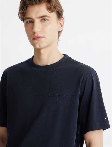 Embossed Hilfiger T Shirt Blue Tommy Hilfiger Malaysia