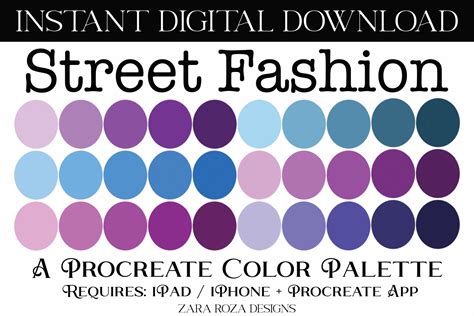 Street Fashion Procreate Color Palette Graphic By Zararozadesigns