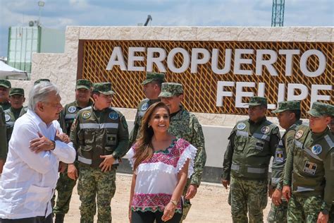 Mara Lezama acompaña al presidente López Obrador en la supervisión de