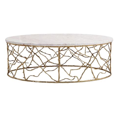 Round Marble Brass Coffee Table Tikanna Lighting